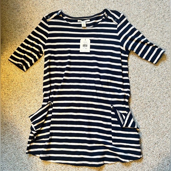 Levi's | Tops | Nwt Levis Tunic Length Striped Shirt W Pockets Size S ...